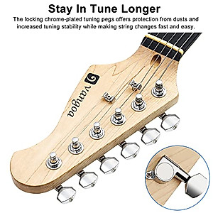 Electric Guitar 39 Inch Full Size Electric Guitar Beginner Starter Kit Bundle with Folding 10W Amp for Adults Teens,Metallic Blue, by Vangoa