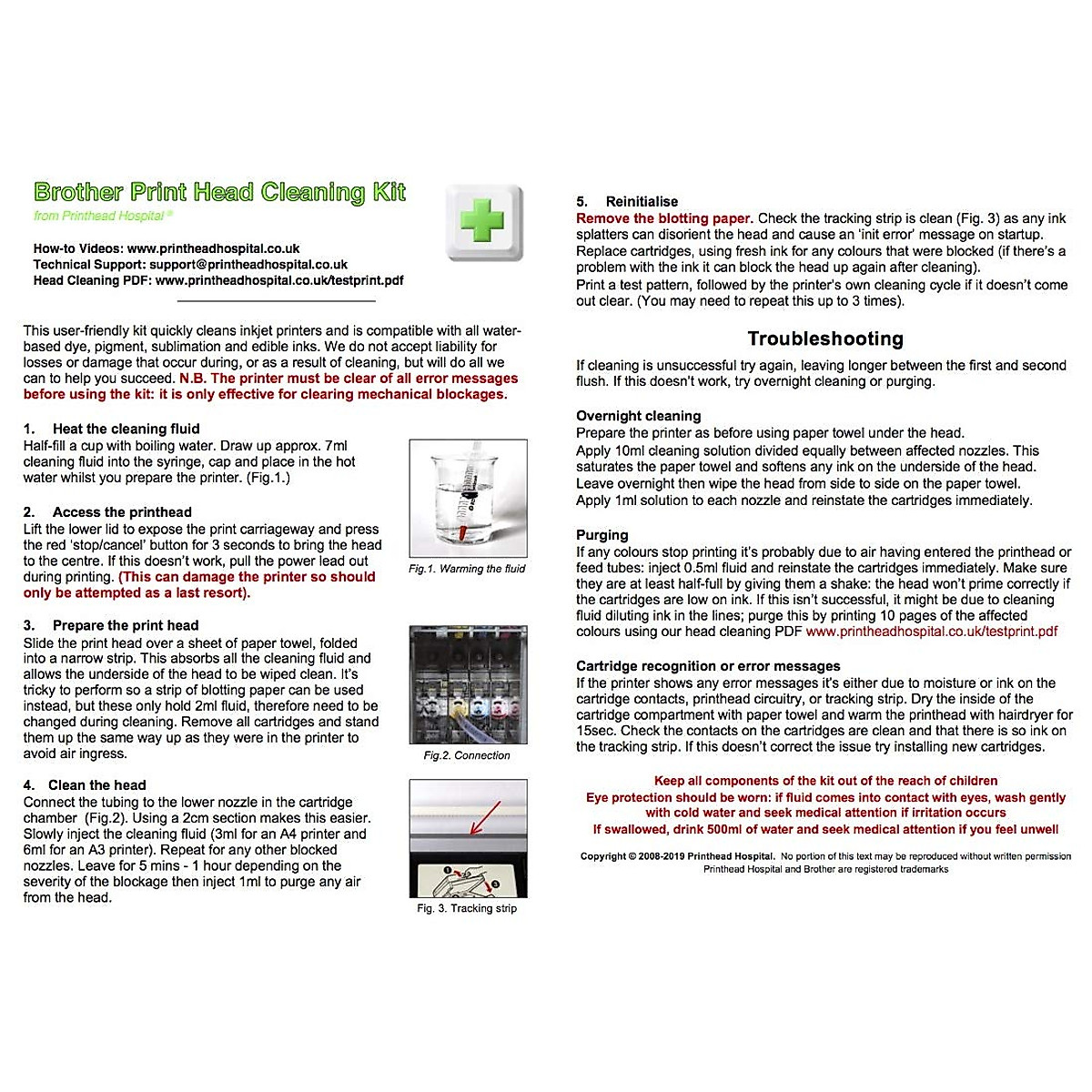 Printhead Hospital Printer Cleaning Kit for Brother MFC DCP Printers - 5 oz | Printhead Cleaning Kit | Easy to Use Inkjet Printer Head Cleaner Kit | Printer Cleaner Kit with Instructions