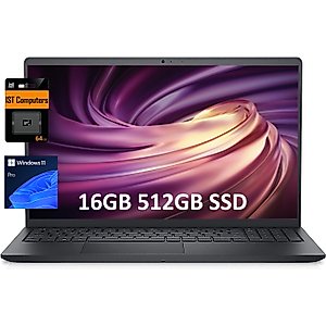Dell Inspiron 15 15.6" Business Laptop (FHD WVA Anti-Glare, Intel 4-Core i5-1135G7, 16GB RAM, 512GB SSD, Iris Xe Graphics), Numeric Keypad, Webcam, Wi-Fi, 2024 Inspiron 3000 3520, Win 11 Pro, Black