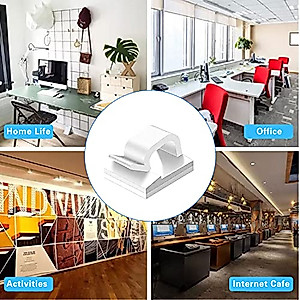 50pcs Adhesive Cable Clips, Wire Clips, Car Cable Organizer, Cable Holder, Cable Wire Management, Cable Holder for Car, Office and Home（Included S Size and M Size Cable Clips White