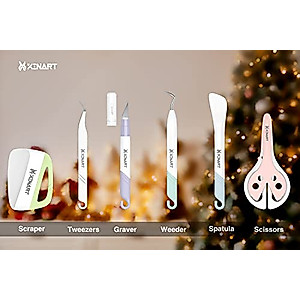 Xinart Weeding Tools Set for Vinyl Craft Knife/Weeder/Scraper/Spatula/Tweezers/Scissors Basic Weed Removal Tool Kit for Cricut Stencils/Oracal Vinyl/Siser HTV/Silhouette Cardstock