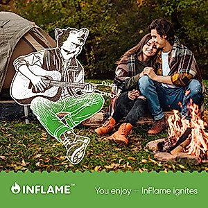 Inflame Fire Starters 130 pcs for Campfires, Grill, BBQ, Fireplace, Woodstove - Charcoal Starter - Waterproof, Weather-Resistant - Natural Wood Fireplace Starters