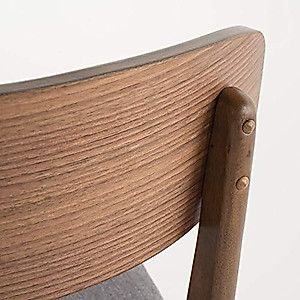 Christopher Knight Home Lucious Curved Leg Rectangular Dining Set, 5-Pcs Set, Natural Walnut / Dark Grey