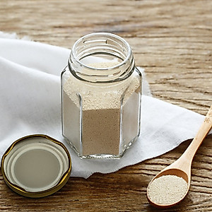 Woaiwo-q Glass Jars With Lids, 4 OZ Mason Jars Spice Jars Honey Jars Hexagon Jars for Sealing, Canning Jars for Food Storage, Overnight Oats, Dry Food, Snacks, Candies, DIY Projects(Gold,25Pack)