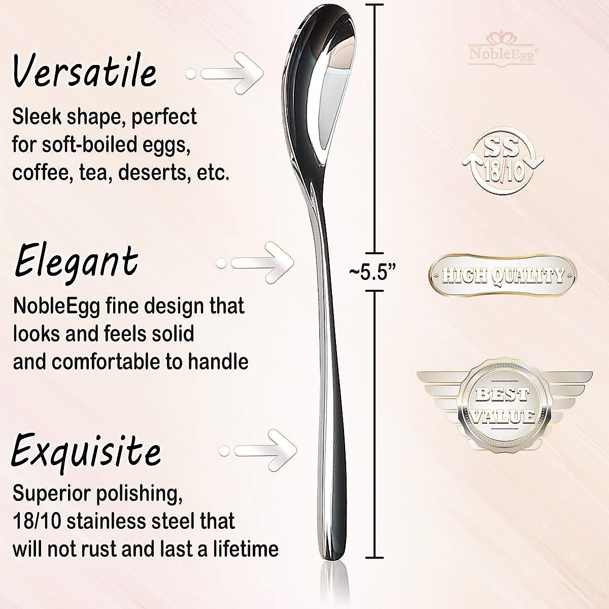 NobleEgg Egg Cups and Spoons Set for Soft Boiled Eggs | Bundle of 2 sets with Egg Topper Cutter (May ship separately)