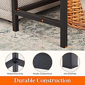 Lifewit 39.4 Inch Narrow Console Table with Metal Frame for Living Room, Industrial Long Entryway Table for Hallway, Entrance, Office, Corridor, Coffee Behind Sofa, Rustic Brown