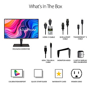 ASUS ProArt Display 32” 4K HDR Computer Monitor (PA32UCG-K) - UHD (3840 x 2160), Mini-LED IPS, 1600nits, 120Hz, 10-bit, Thunderbolt 3, HDMI2.1, w/Calibrator, Compatible With Laptop & Mac Monitor,Black