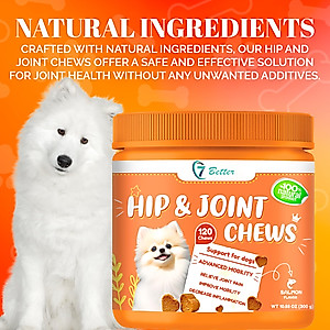 Hip and Joint Supplement for Dogs - Glucosamine for Dog Joint Supplement - with Chondroitin, MSM, Vitamins C and E for Dog Joint Relief - Mobility Bites Bacon – 120 Count
