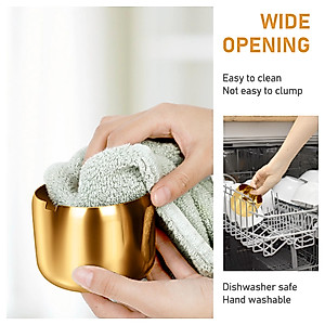 holoith Sugar Container with Glass Lid and Spoon - 10oz Gold Sugar Bowl for Coffee Bar Station Accessories Kitchen Storage for Salt, Candy, Coffee Bean (Gold)