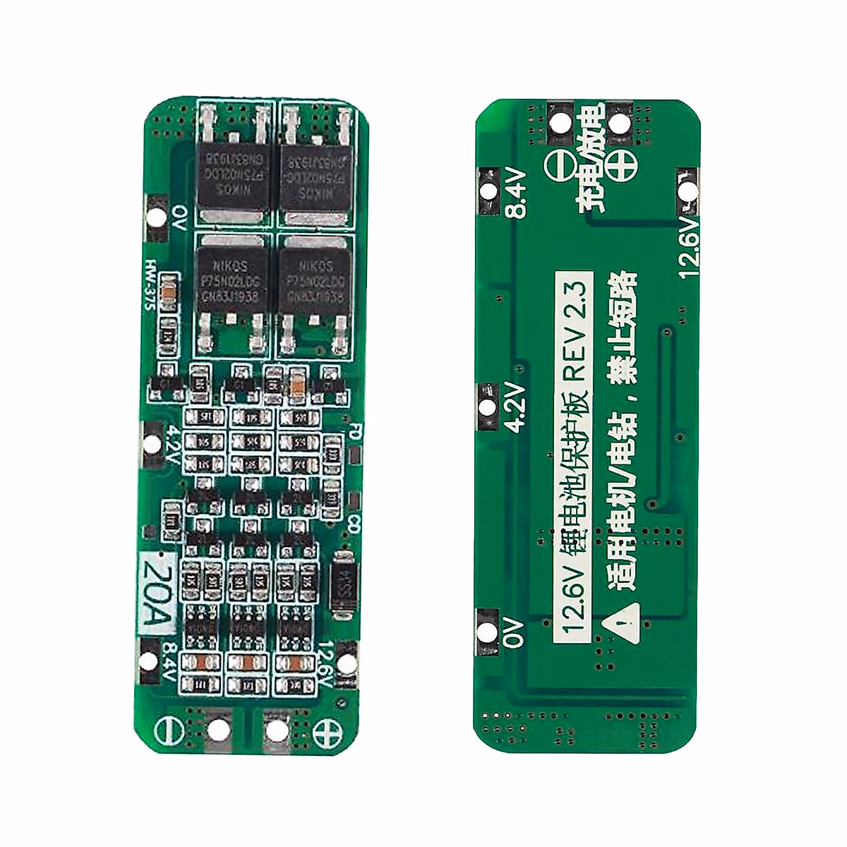 DIANN 4pcs 3S BMS 18650 Lithium Battery Protection Board Li-ion Charger Protection Module 12.6V 20A PCB BMS Protection Board for Li-ion Lithium Battery Cell