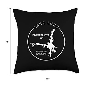 Lake Lure Map GPS Location GIS Rutherford North Carolina Throw Pillow