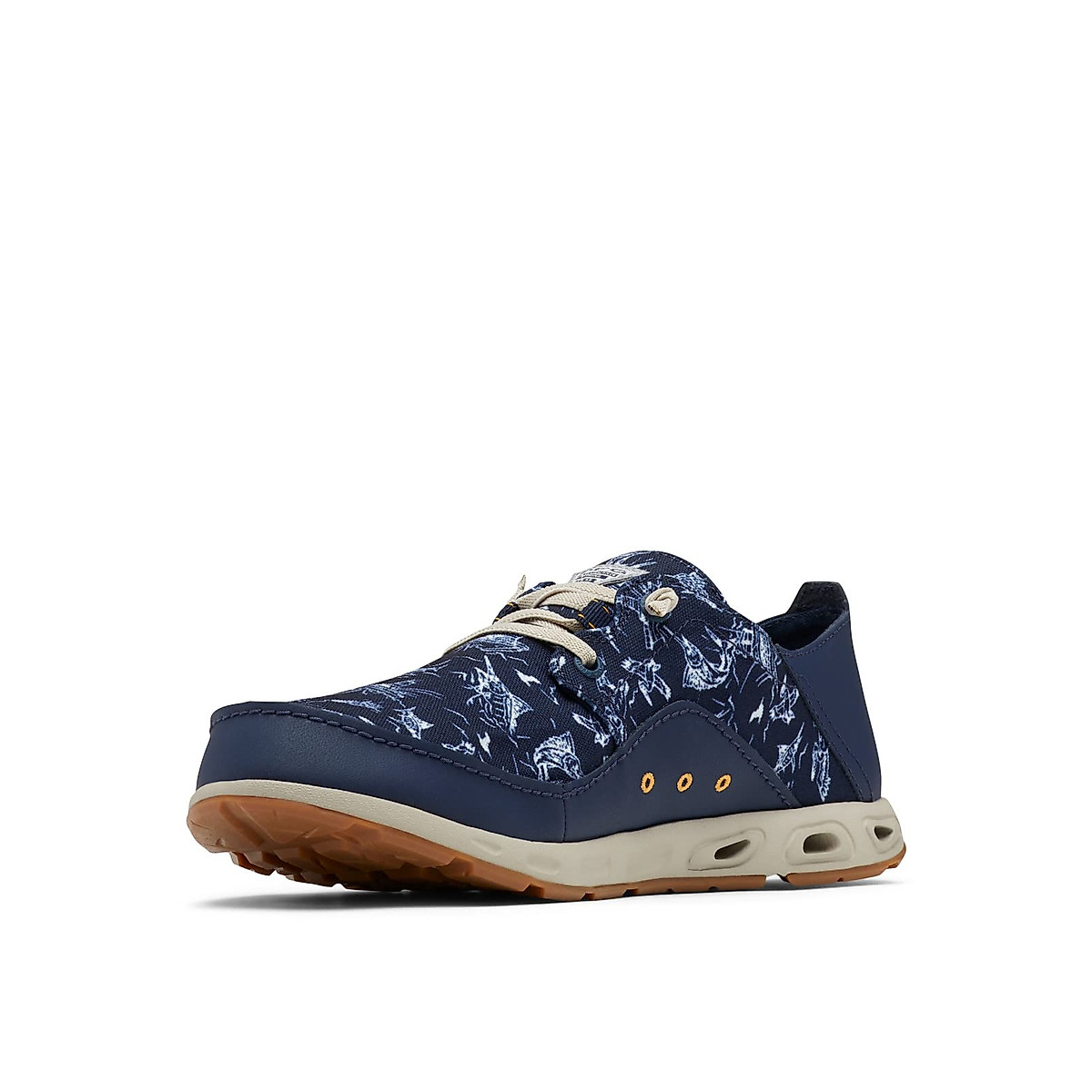 Columbia Men's Bahama Vent Relaxed PFG, Collegiate Navy/Mango, 10.5