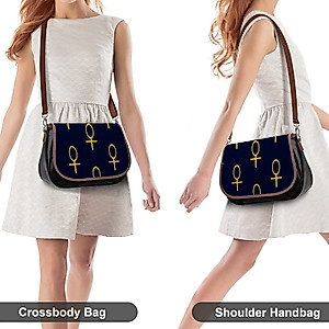 FunnyStar Ankh Pattern Women's Crossbody Bag Messenger Handbags Purse with Adjustable Shoulder Strap