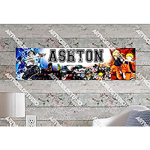 Naruto 121-8.5"x30" Personalized Name Poster, Customize With Your Child's Name, Birthday Party Banner