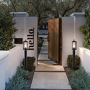 Aoceley Dusk to Dawn Outdoor Post Light with Pier Mount Base, 2-Pack Modern Lamp Post Light Fixtures Waterproof Aluminum Pier Lights Outdoor Column Lights Exterior Post Lantern with Clear Glass Shade