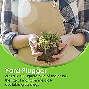 Yard Butler Sod Plugger turf cutter and grass plug tool for zoysia, St. Augustine, fescue, or centipede grass transplanting & repair - ISP-33