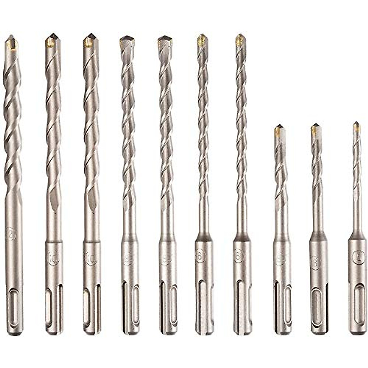 Rotary Hammer SDS Plus Drill Bits & Chisels Set- 20Pcs Concrete Masonry SDS Plus Drill Bits with Portable Plastic Box- SDS Plus Shank Fits Rotary Hammer