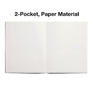 Staples 578542 School Grade 2 Pocket Folder White 25/Box (50760/27537-CC)