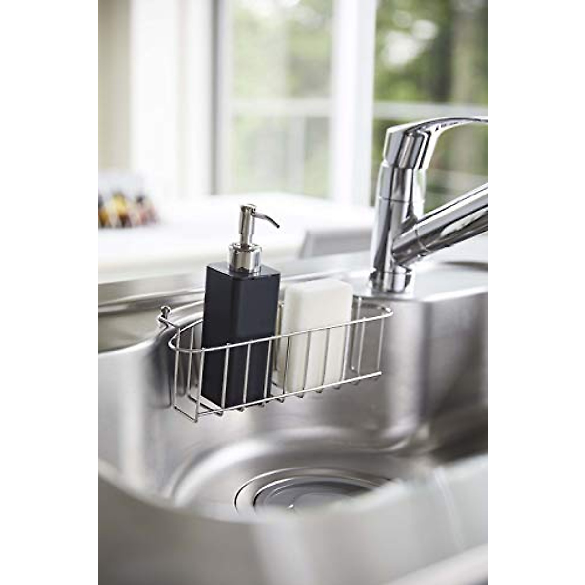 YAMAZAKI Home Refillable Hand Soap Pump | Bathroom, Kitchen | Plastic | Dispenser, One Size, Black