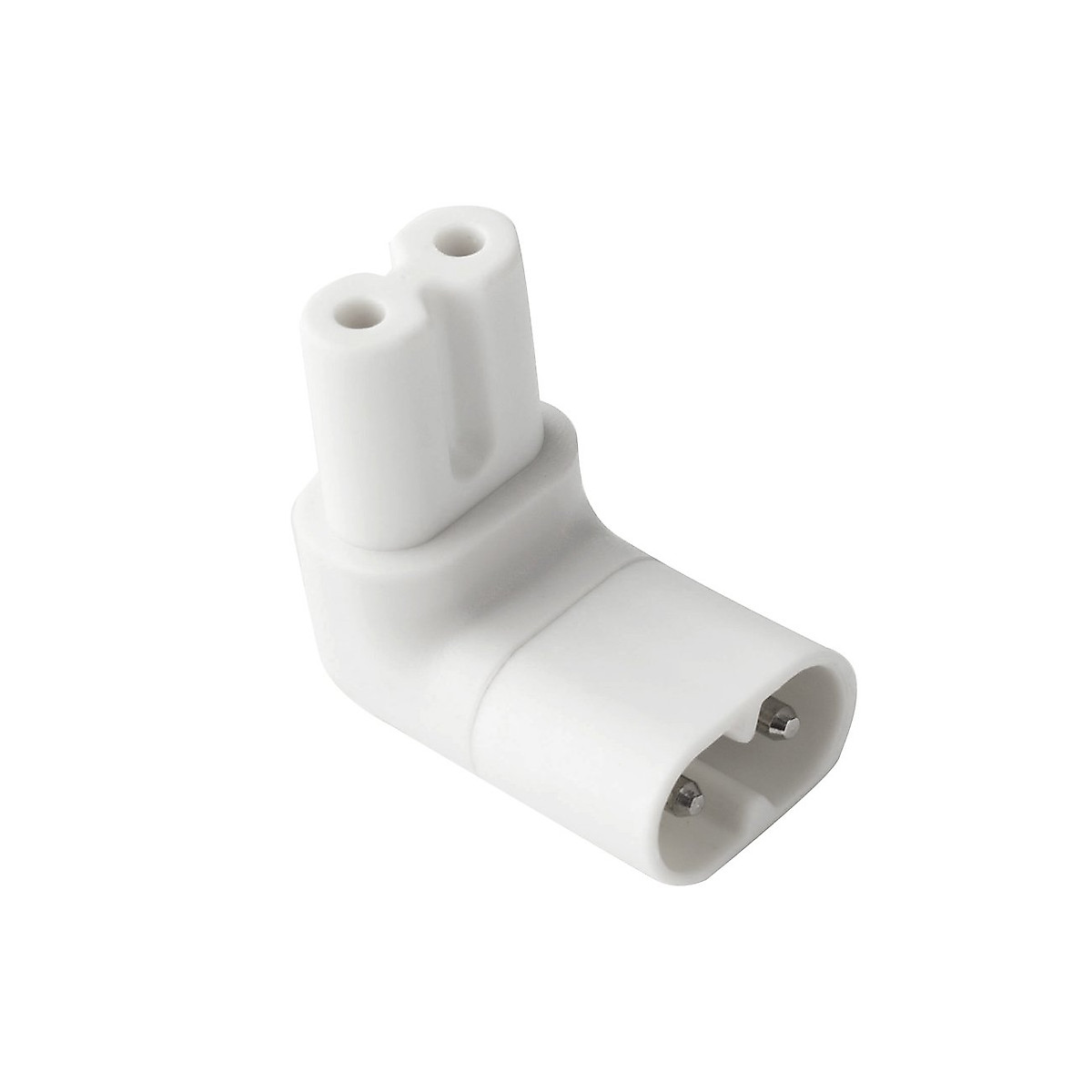 LBSC Figure 8 IEC 320 C7 to C8 90 Degree Up Down Angled Right Angle AC Adapter Extension, White