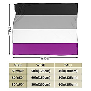 Asexual Pride Flag Flannel Fleece Throw Blankets for Bed Sofa Living Room Soft Blanket Warm Cozy Fluffy Throw Plush Blanket