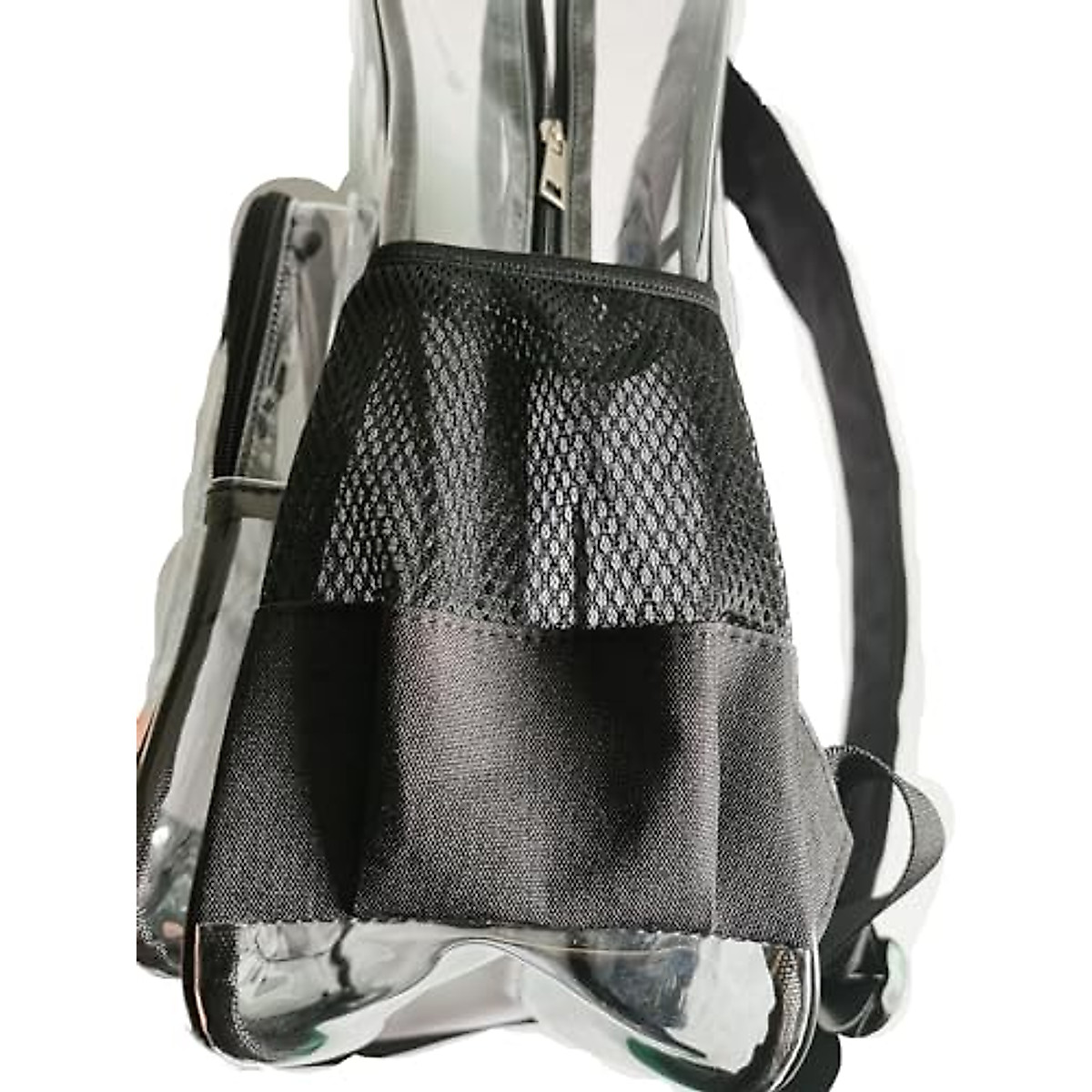 FENZA Clear School Bagpack Stadium Approved Waterproof for Concert Work Sport Event Heavy Duty PVC Transparent, Reinforced Straps & Front Accessory Pocket - Perfect for Security, & Sporting Events