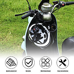 Augeny Motorcycle Helmet Lock Anti-Theft, Metal Tamper-Proof Portable Helmet Safety Lock with 2 Keys, 22-26mm Universal Helmet Accessories for Motorbike Scooter Street Bike (Lock & Black Rope)