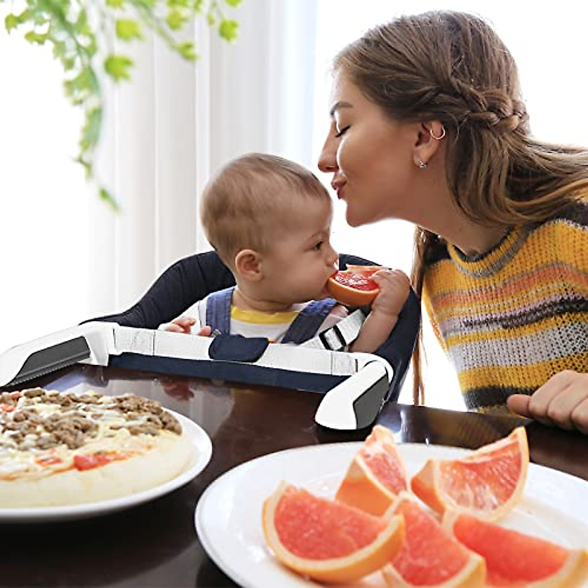 MTWML Hook On Chair,Portable High Chair,Clip On High Chair to Table,Table High Chair for Babies and Toddlers,Baby Feeding High Chair That Attaches to Table,Baby Booster Seat for Table (Black)