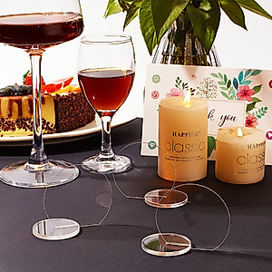 AHANDMAKER 20 Set Acrylic Place Cards, Round Wedding Place Card Holder Acrylic Name Plaque Sign Place Card Seating Chart Stand Acrylic Circle Table Number Blank with Stand for Wedding Banquet, Clear