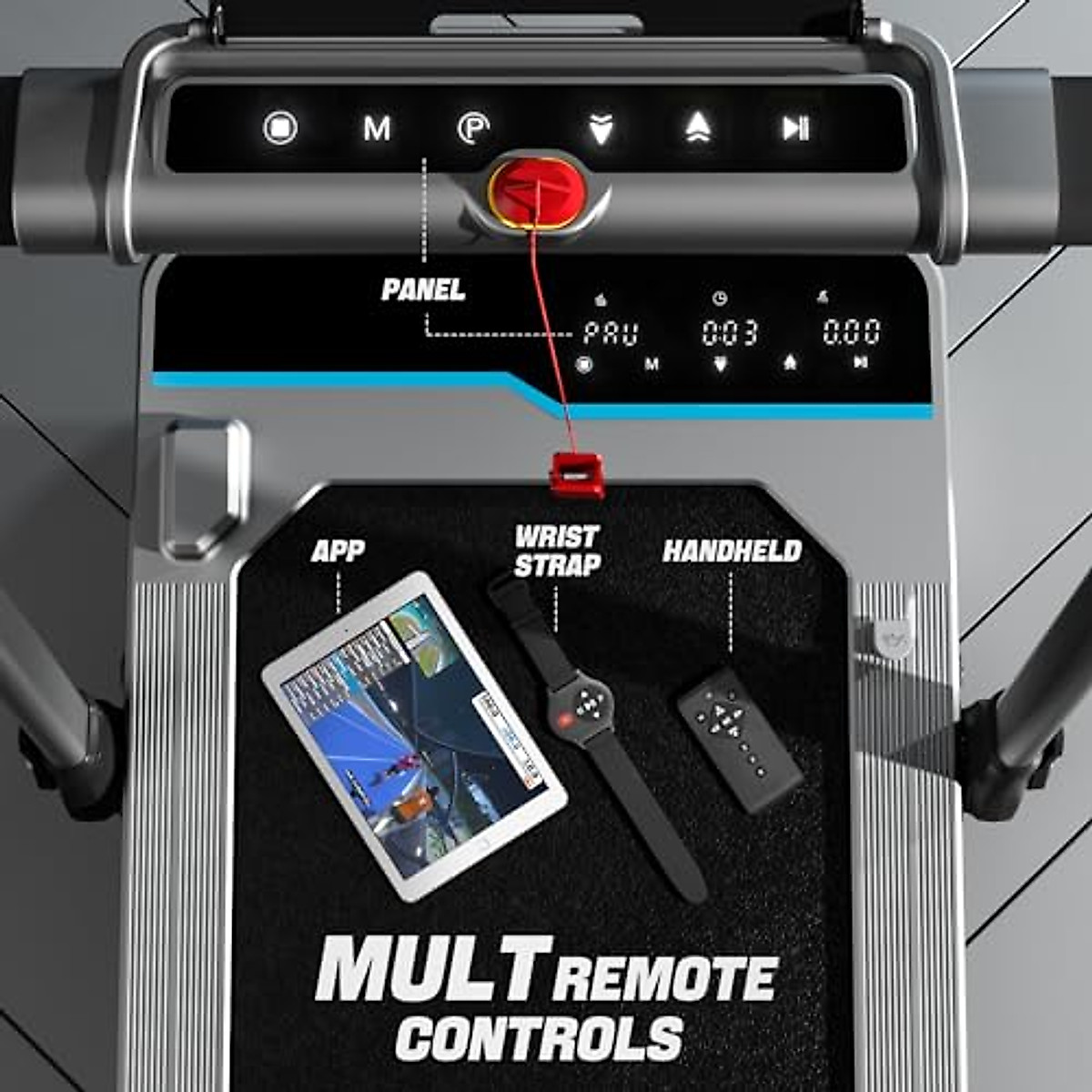 Eisenlink 2 in 1 Foldable Treadmill Under Desk for Home with Manual Incline, APP Control Portable Treadmill Quiet for Small Space Workstation 300 lbs Weight Capacity, Installation-Free 3.0 MPH