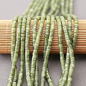 150PCs Natural African Transvaal Jade Spacer Beads, Loose Semi Precious Flat Round Gemstone Heishi Disc Stone Beads for Beading Jewelry Making 4mm*2mm 38cm