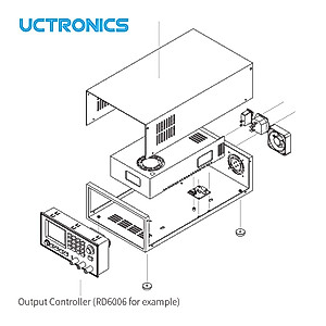 UCTRONICS 400W AC to DC Power Source and Case, Switching Power Supply Constant Voltage Stabilized Regulator and CNC Housing Bundle for Riden RD6006/RD6006W