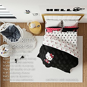 Franco Hello Kitty Bedding Super Soft Microfiber 4 Piece Full Sheet Set, (Official Licensed Product)