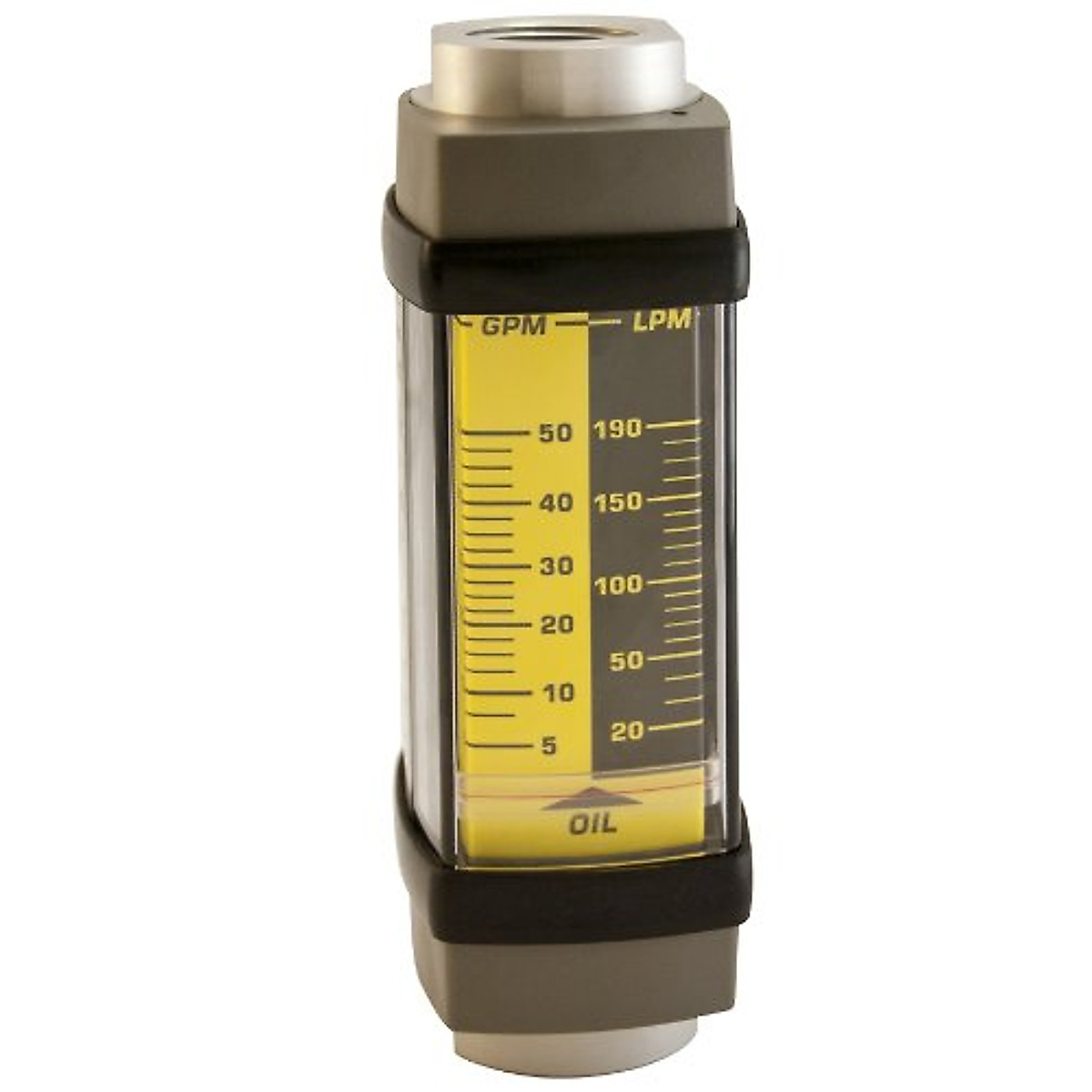 Hedland H761A-050 Flowmeter, Aluminum, For Use With Oil and Petroleum Fluids, 5 - 50 gpm Flow Range, 1" NPT Female