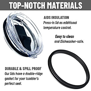 BEEYOND 20 oz Tumbler Lids (3 Pack), Fits for 20 oz YETI Rambler, Atlin, Juro, SUNWILL, Umite Chef and More,3 Pack Spill-proof Lids,Covers for 20 Ounce Tumbler, 3.25in Cup