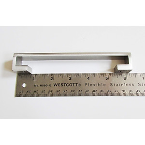 HandleMax 6" Modern Satin Nickel Kitchen Cabinet Drawer Handle Pull Hardware, 128mm (~5") Hole Center, 19SN128, 10 Pack