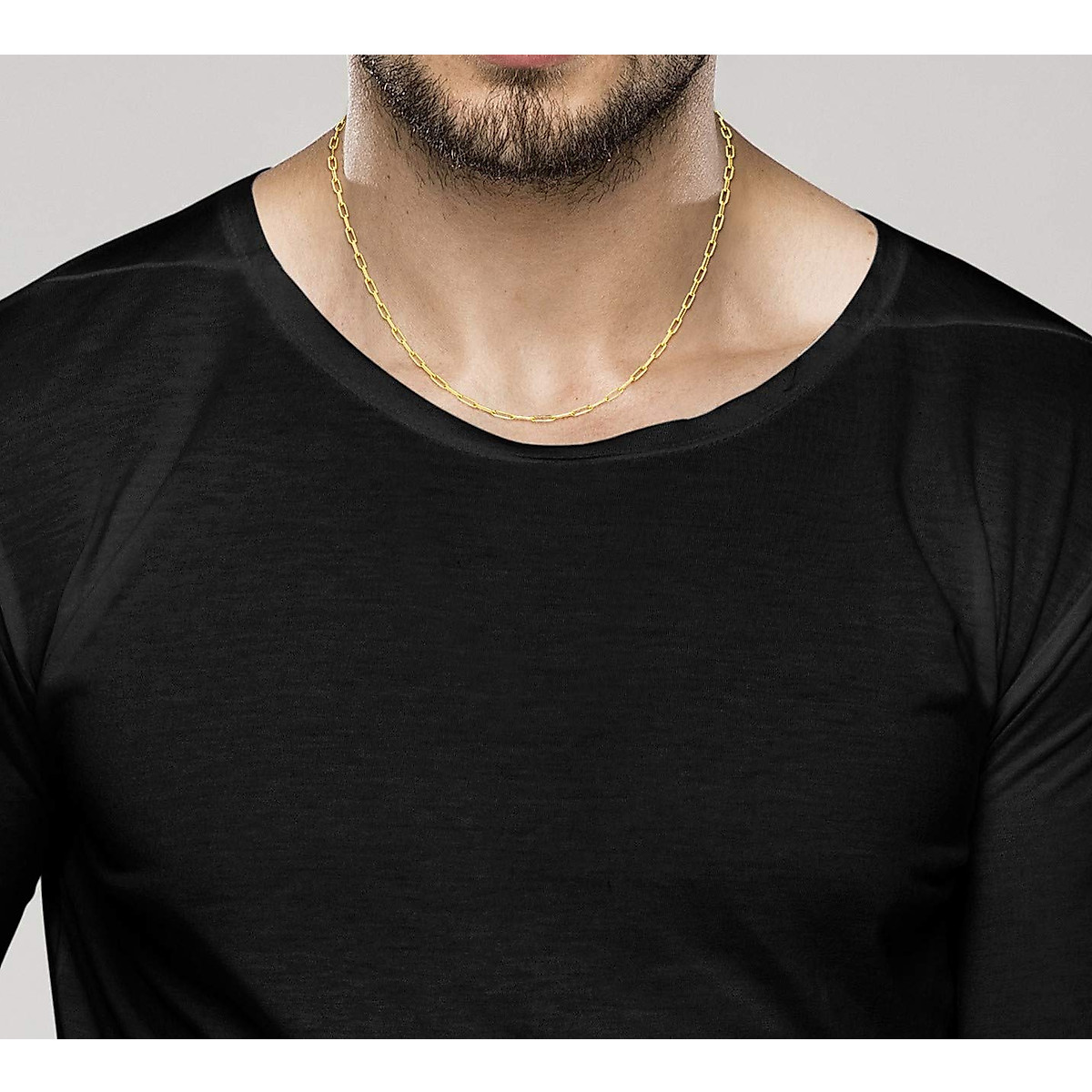 Miabella Solid 18K Gold Over 925 Sterling Silver Italian 2.5mm Paperclip Link Chain Necklace for Women, Made in Italy (18 Inches (women's average length))