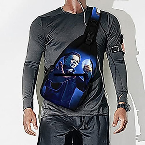 ZHANGXM Crossbody Sling Halloween Michael Myers Backpack Sling Bag Travel Hiking All Printed Chest Bag Daypack