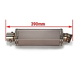 ATV Exhaust Muffler,Universal Stainless Steel Hexagon 1.5-2" Exhaust For TRX 400EX 450EX Foreman 450 500 Warrior 350 Most ATV Quad Four Wheeler