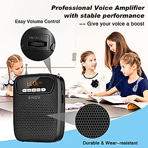 Portable Mini Voice Amplifier Wired Headset Microphone Speaker Set for Teachers 15W Rechargeable Lightweight Personal Mic for Classroom,Tour Guides,Instructors and Presentation