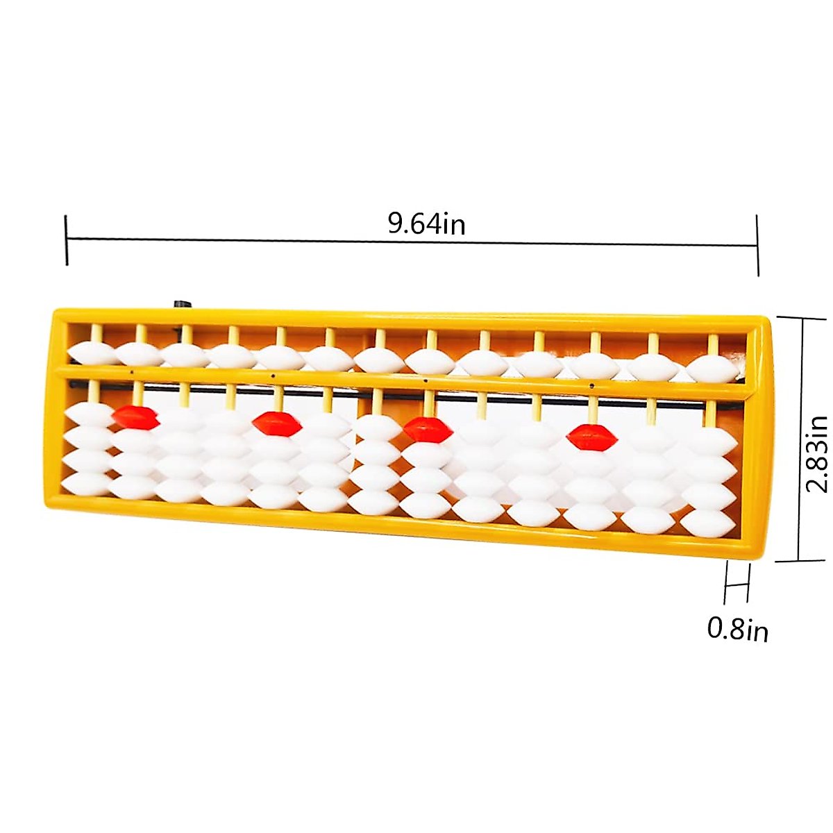 DMHMXZ Abacus，Soroban, Abacus for Adults, Professional 13 Column Abacus for Math with Reset Button，Digits and Educational Learning Tool （9.8 inch）