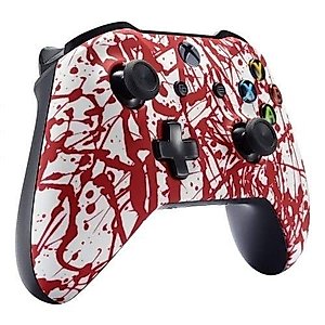 MODDEDZONE Custom MODDED Wireless Controller for Xbox One S/X and PC - With Unique Smart Mods - Best For First Person Shooter Games - Handcrafted by Experts in USA with Unique Design - Blood Splatter