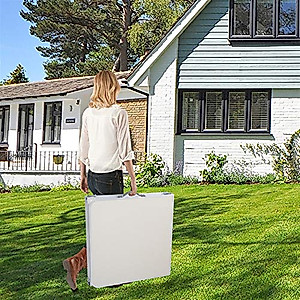 Outvita 6ft Portable Folding Camping Table, Outdoor Waterproof Adjustable Height Table, Aluminum Lightweight Suitcase Foldable Table for Picnic BBQ Beach Dining