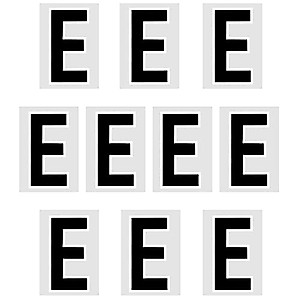 MECCANIXITY Letter E Patches Iron on Heat Transfer Letters 2 Inch Black Letter DIY for Team Uniform, Sports T-Shirt, Football, Basketball, Baseball Pack of 10