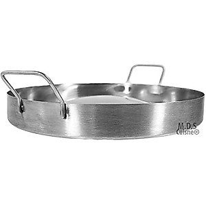 M.D.S Cuisine Cookwares Stainless Steel Comal Convex 16" Round Cook Griddle Taco Grill Pan Heavy Duty