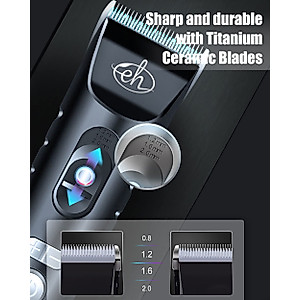 Ceramic Cat Grooming Kit Clippers Trimmer for Matted Hair - Low Noise, 3 Speed, Cordless Dogs Cats Pets Clipper Shavers Rechargeable - Professional Groomer Clipper with Charging Stand for Pet