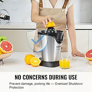 VEVOR Electric Citrus Juicer, One Fits All Stainless Steel Orange Juice Squeezer, Easy Use Orange Juice Extractor Lemon Juicer Squeezer for Oranges, Grapefruits, Lemons etc