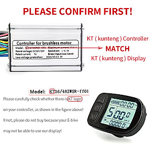 HUDAMZKY Ebike LCD Display Meter KT-LCD5 24V 36V 48V 52V Electric Bike Conversion Kit Display for KT Controller(LCD5 Waterproof Plug)