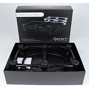 IsoAcoustics Aperta Series Isolation Speaker Stands with Tilt Adjustment: Aperta300 (11.8" W x 7.9" D) Silver (Single)