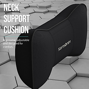 SAMSONITE, Travel Neck Pillow for Car or SUV, Boost your DRIVING COMFORT, High Grade - Memory Foam, Comfortable Headrest Cushion, Fits ALL VEHICLES, Black…